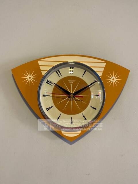 Colour Etched Trianguloid Laminate Caravan Wall Clock From Royale ...