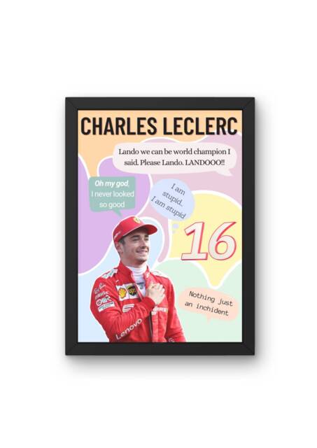 Charles Leclerc Quotes Wall Decor, Formula 1 Inspired Art ...