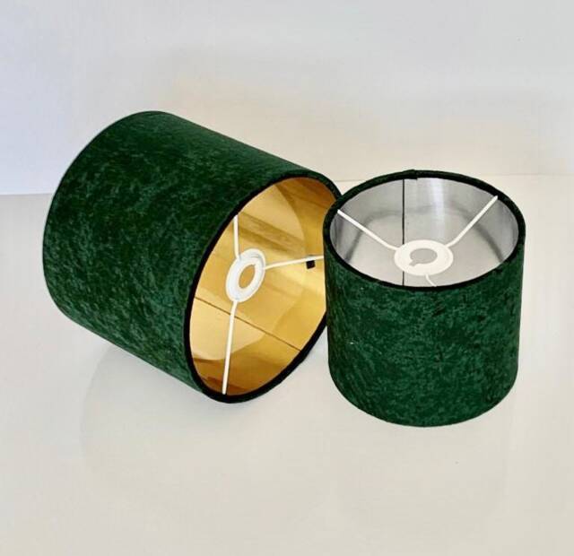 New Hq Luxury Crushed Velvet Lamp Shade Pendant Light Copper, Silver ...