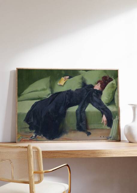Vintage Print, Decadent Young Woman Poster, Ramon Casas Painting ...