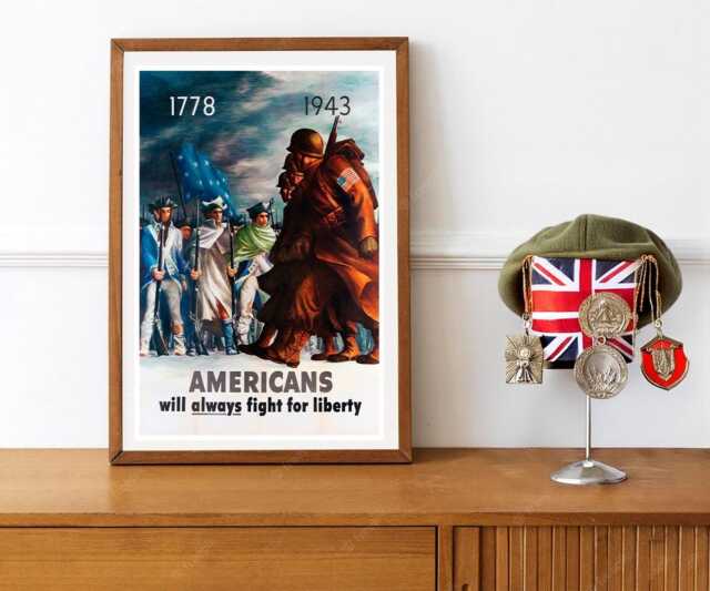 "Reprint Of A Us Ww2 Propaganda Poster - ""America Will Always Fight ...
