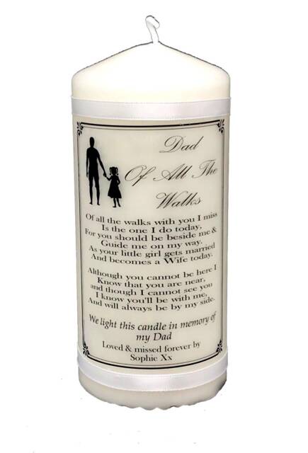 Father Of The Bride Personalised Wedding Memorial Absence Poem Candle ...
