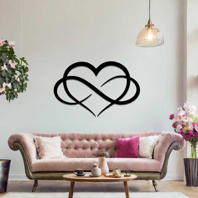 Infinity Heart Wall Art Decor, Love Couples Home Decoration, Modern ...