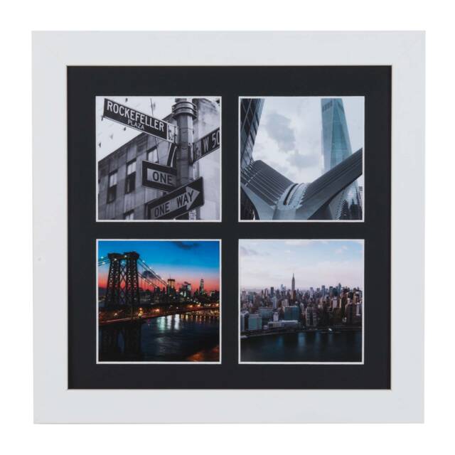 Multi Aperture Frame/25mm Matt White 4 X Inch Mount To Fit Four Photos ...