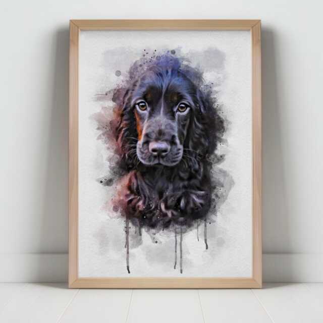 Custom Watercolour Pet Portrait Gift - Personalised Dog Memorial ...
