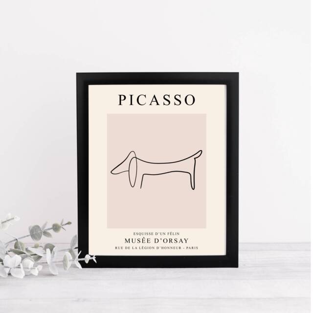 Picasso Dog Print, Minimalist Pablo Picasso Art Print, Gallery Home ...