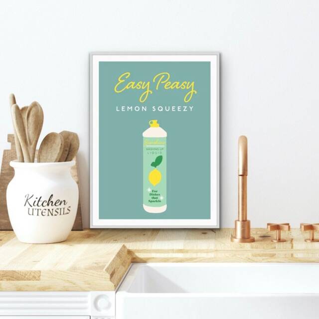 Easy Peasy Lemon Squeezy Kitchen Art Print Humorous Quote Poster by ...