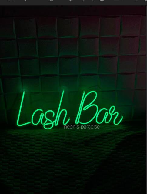 Lash Bar Neon Sign, Lashes Beauty Industry Led Wall Decor, Studio Salon ...