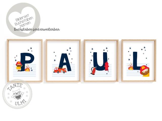 Pictures Children's Room Letters Print A4 Fire Brigade Names by Etsy ...