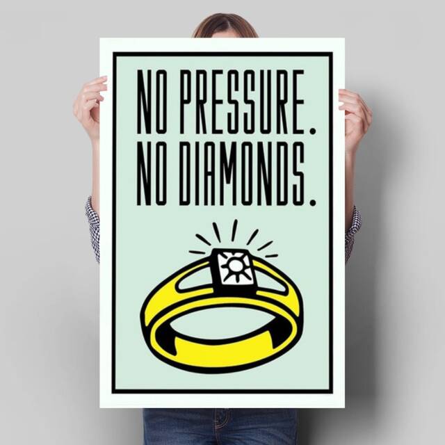 No Pressure Diamonds Monopoly Canvas Painting -- Motivating Modern Wall ...