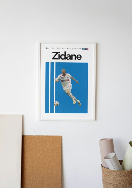 Zinedine Zidane Poster - Handmade A6 To A1 Drawing On Thick Paper With Frame Options - Football ...