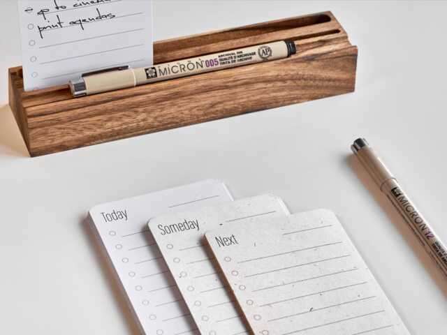 Note Card Holder, To Do List Planner, Task Wooden Desk Organizer ...