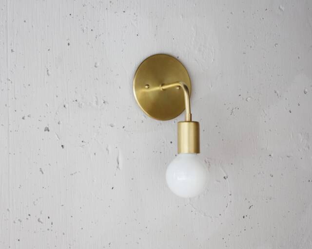 Modern Brass Sconce - Roy Simple Wall Light Mid Century Modern Danish ...