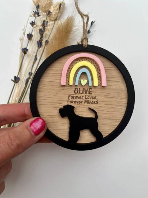 Dog Memorial Gift, Pet Sympathy Rainbow Bridge, Keepsake Pet Dog ...