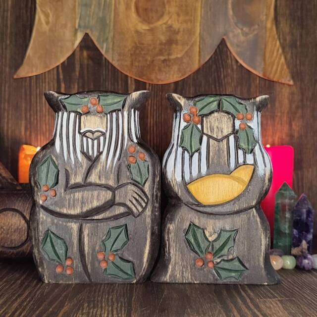 Yule Decorations Set Cernunnos + Goddess - Wheel Of The Year Green ...