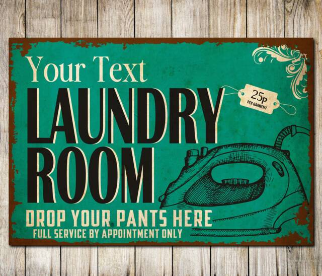 Personalised Laundry Room Coin Clothes Pants Ironing Folding Home ...