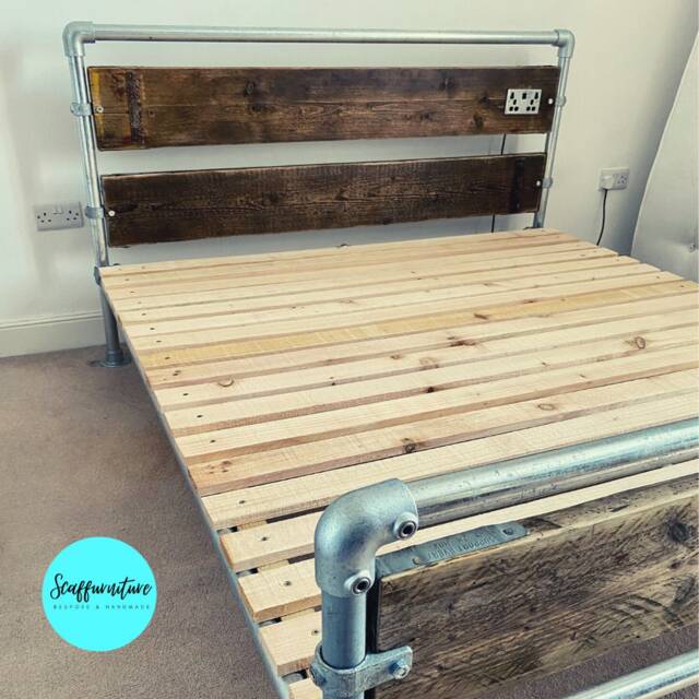 Carara - Our Bespoke Scaffold Rustic Super King Bed Frame Industrial ...