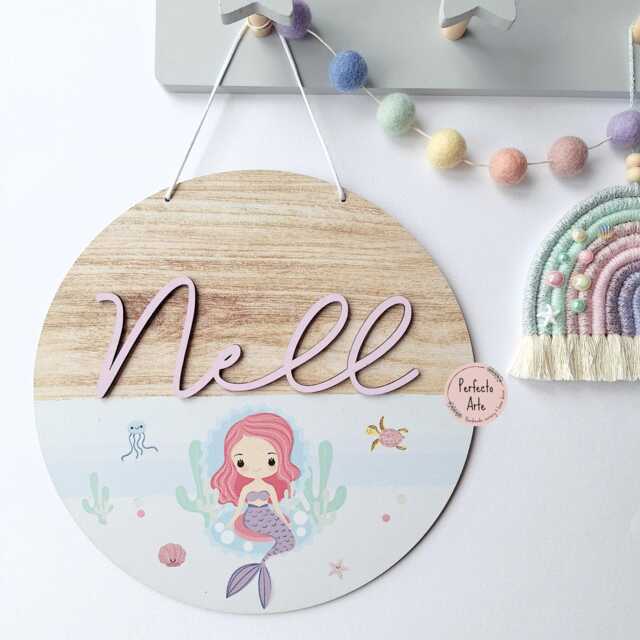Personalised Mermaid Plaque Wooden Name Sign, Nursery Decor by Etsy ...