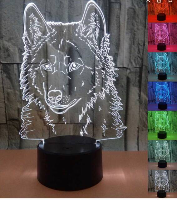 Wolf Muzzle Personalized 3D Illusion Smart App Control Night Light ...