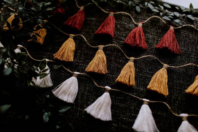 Tassel Fringe Garland Bunting - Boho Rustic Wall Hanging Nursery ...