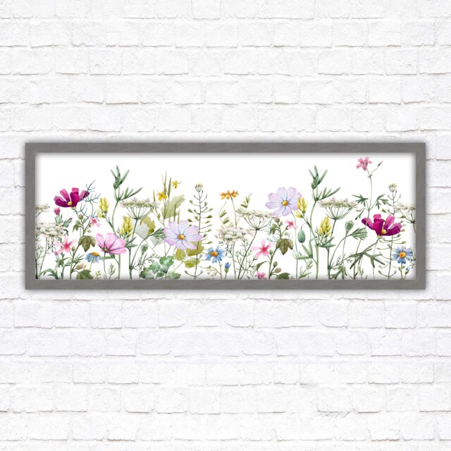 Panoramic Wildflower Framed Print Pastel Floral Wall Art by Etsy ...
