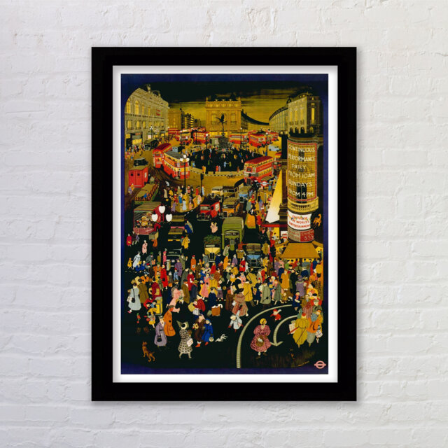 Framed Vintage Piccadilly Circus London Underground Poster Print by ...