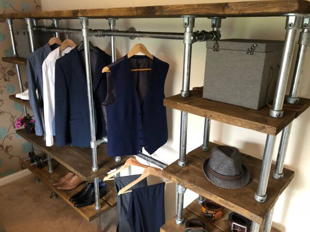 Rustic Industrial Open Wardrobe Design Reclaimed Timber & Metal Tubing ...