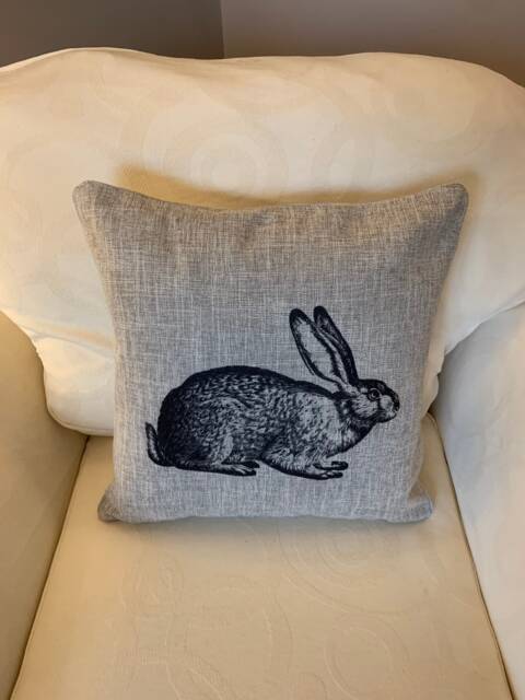 Classic Vintage Style Hare Print Linen Style Cushion by Etsy | ufurnish.com