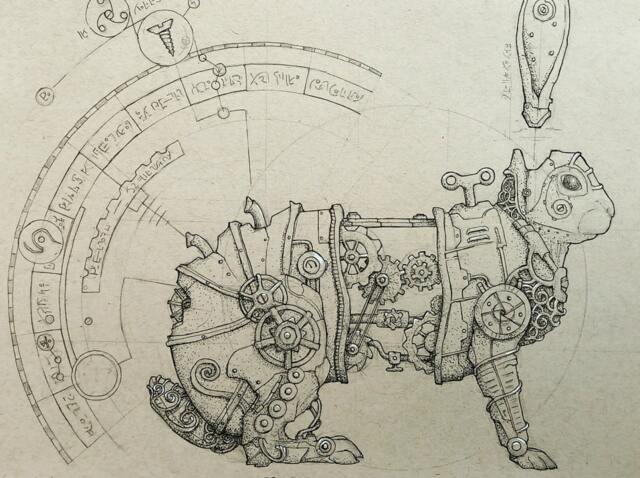 Steampunk Rabbit - A4 Print, Steampunk Animals, Artwork, Prints ...