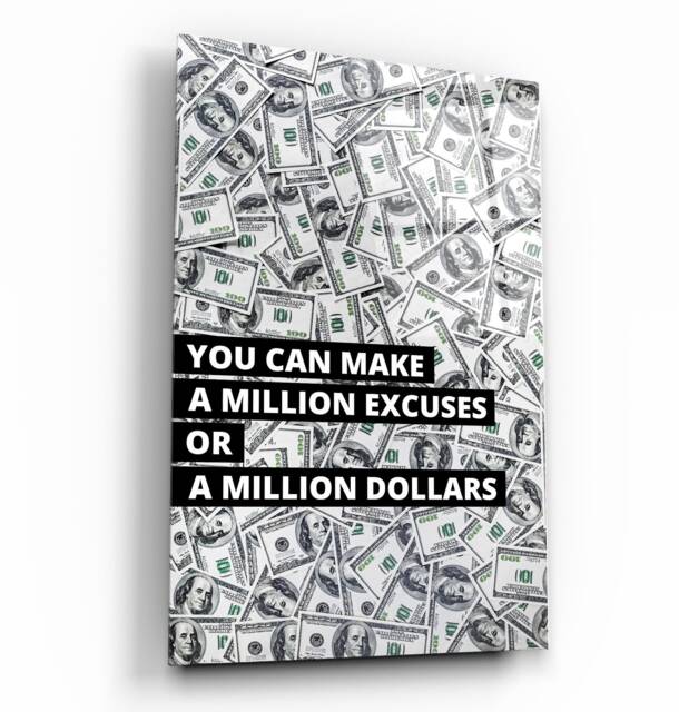Million Dollars Original Tempered Glass Wall Art - Home Decor Decor ...