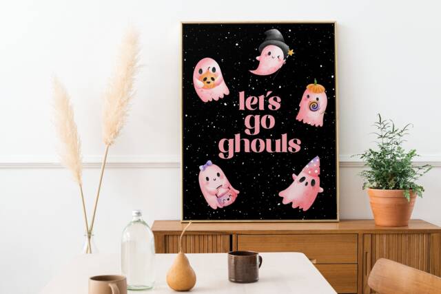 Let's Go Ghouls Halloween Themed Print For Party Or Seasonal Decor ...