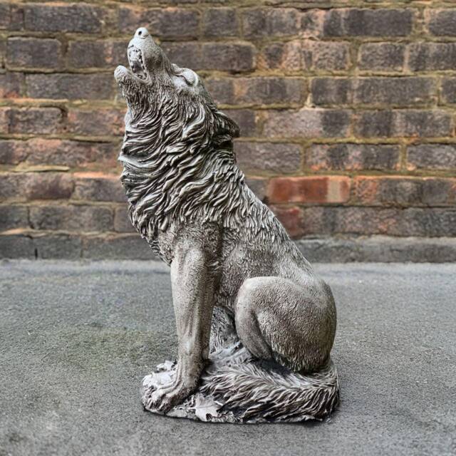 Outdoor Wolf Sculpture Concrete Animal Statue Stone Large Figurine ...