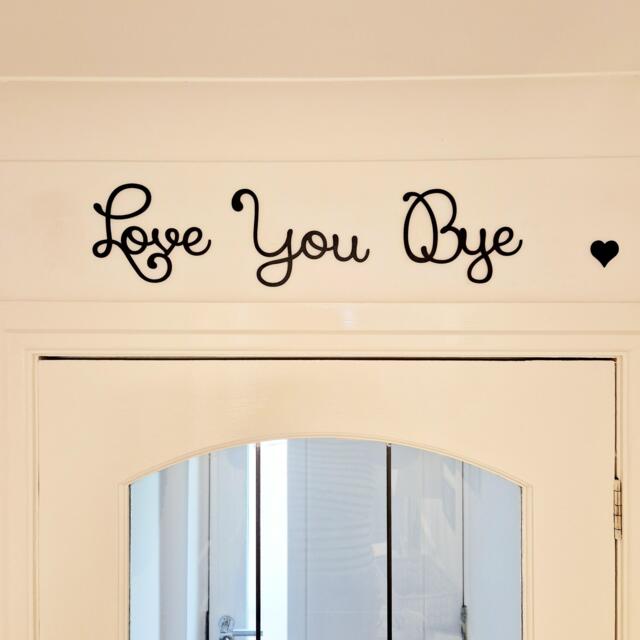 Love You, Bye Swirly Font - Wall Quote Home Decor Diy Words 3mm Mdf ...