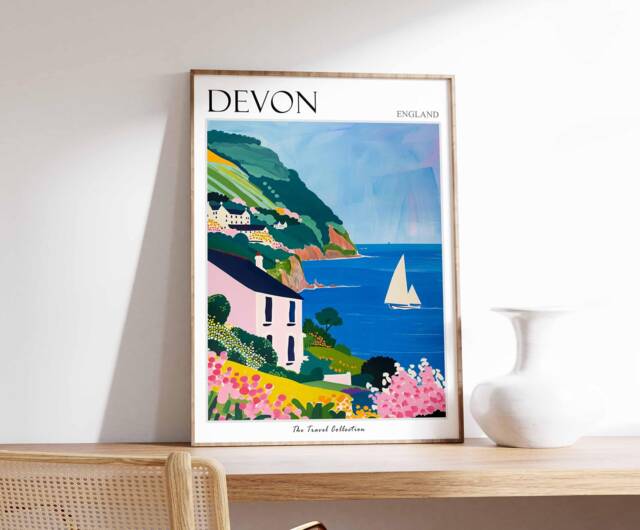 Devon Coastline Travel Poster England Art Print by Etsy | ufurnish.com