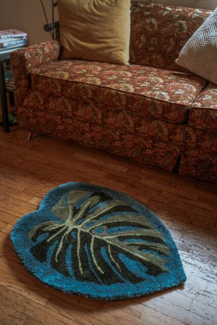 Handmade Tufted Monstera Leaf Wall Decor Or Rug by Etsy | ufurnish.com