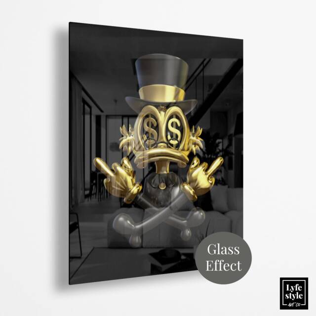 Money Duck - Glass Effect Alec Monopoly - Black & Gold Art Gifts For ...