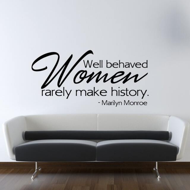 Marilyn Monroe Wall Decal - Well Behaved Women Quote Saying Girls ...