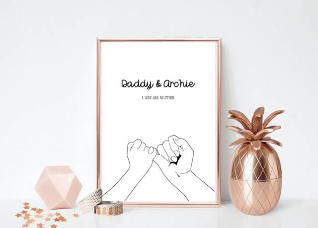 Father & Son Print Pinky Promise Hands, Personalised Daddy Gift by Etsy ...