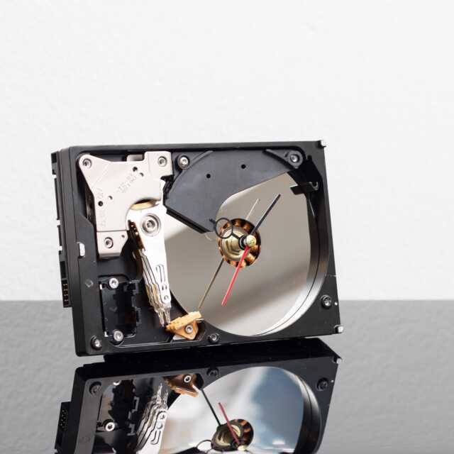 Black Hard Drive Clock, Small Desk Modern Unique Boyfriend Gift ...