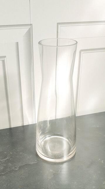 Elegant Clear Glass Beaker Vase Transparent 26cm Tall Waisted Fresh Or ...