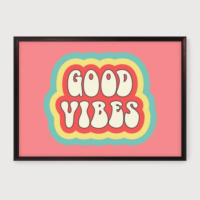 Good Vibes, Unframed Optimistic Print, Typographic Motivational ...