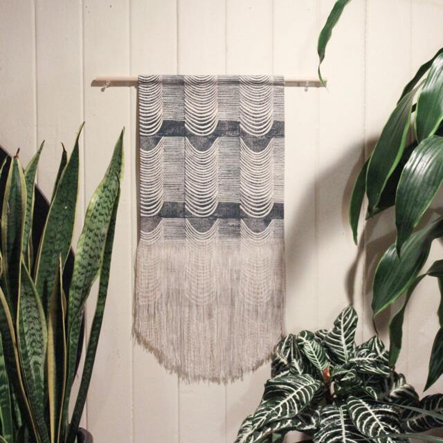 Wave Block Print Fringe Wall Hanging by Etsy | ufurnish.com