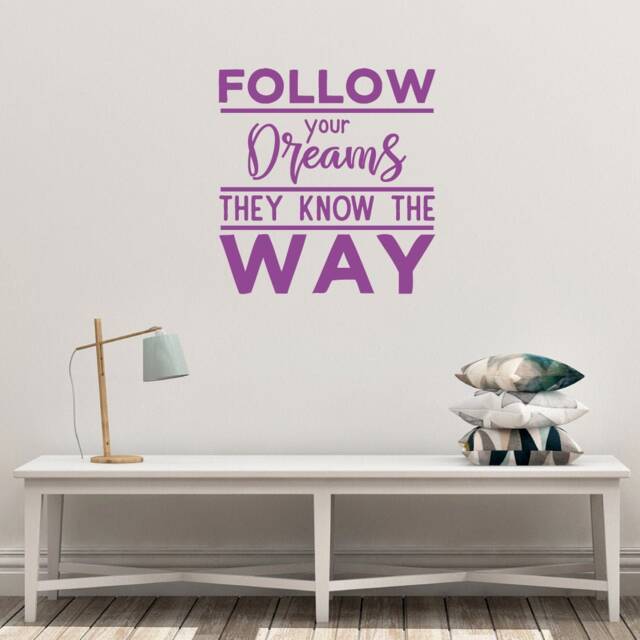 Follow Your Dreams Motivational Wall Sticker Quote by Etsy | ufurnish.com