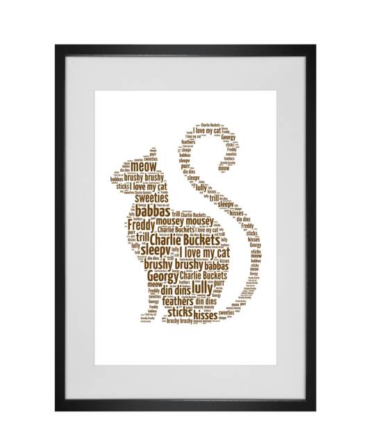 Personalised Cat With Long Tail Word Art Print by Etsy | ufurnish.com