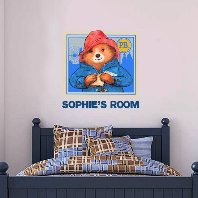 Paddington Bear Personalised Name Wall Sticker - Stamp Blue 012 by Etsy ...
