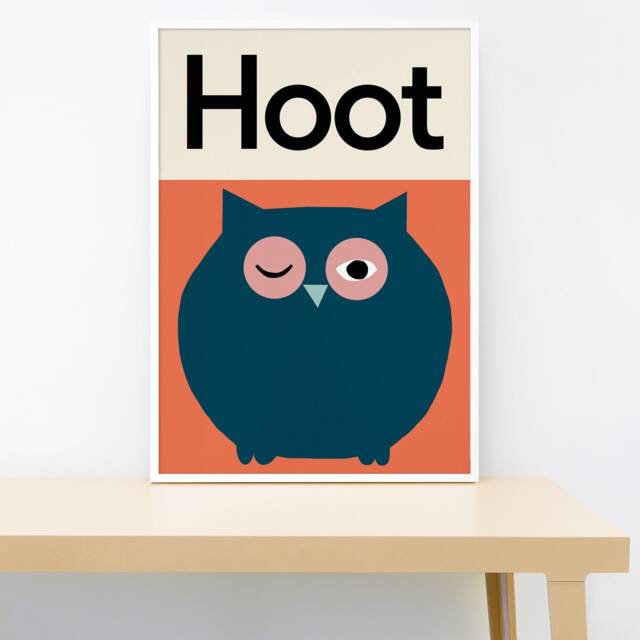 Hoot Owl Print Animal Sounds Poster, Kids Nursery Art by Etsy ...