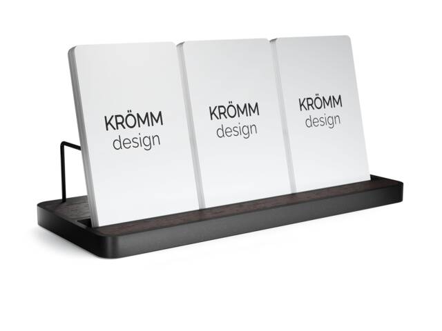 Vertical Business Card Display Aluminum & Wenge Wood , Multiple Holder ...