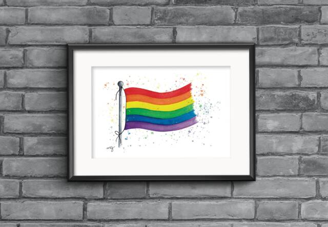 Rainbow Pride Flag Wall Decor, Small Pride in The Pole Lgbtqia+ Gift ...