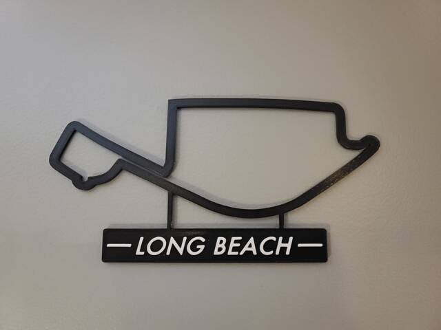 Long Beach Track Map With Nameplate Wall Art by Etsy | ufurnish.com