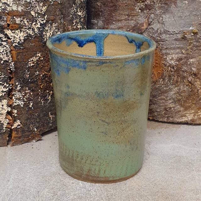 Glazed Stoneware Wheel Thrown Pot/Vase Dark Green/Brown Drip by Etsy ...